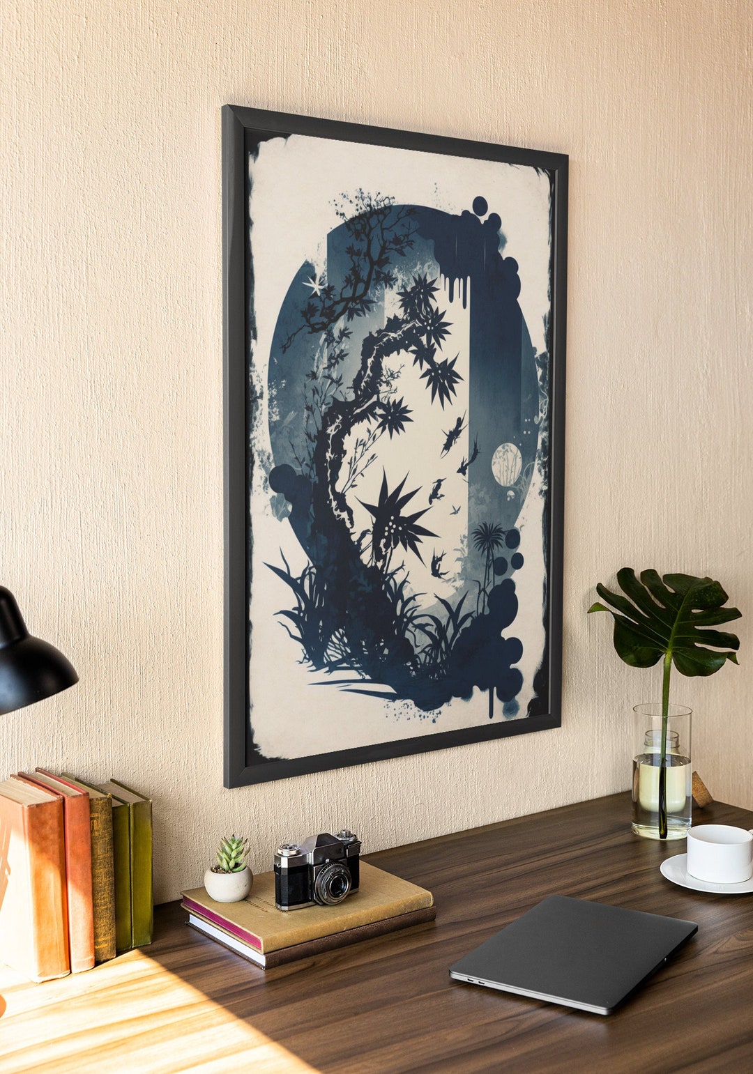 Cyanotype, Japan, Asian, Framed Poster, Wall Art,gift for Japan Fans ...