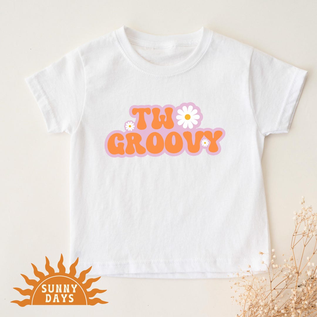 Two Groovy Second Birthday Girl Party Theme Shirt for Two Groovy ...