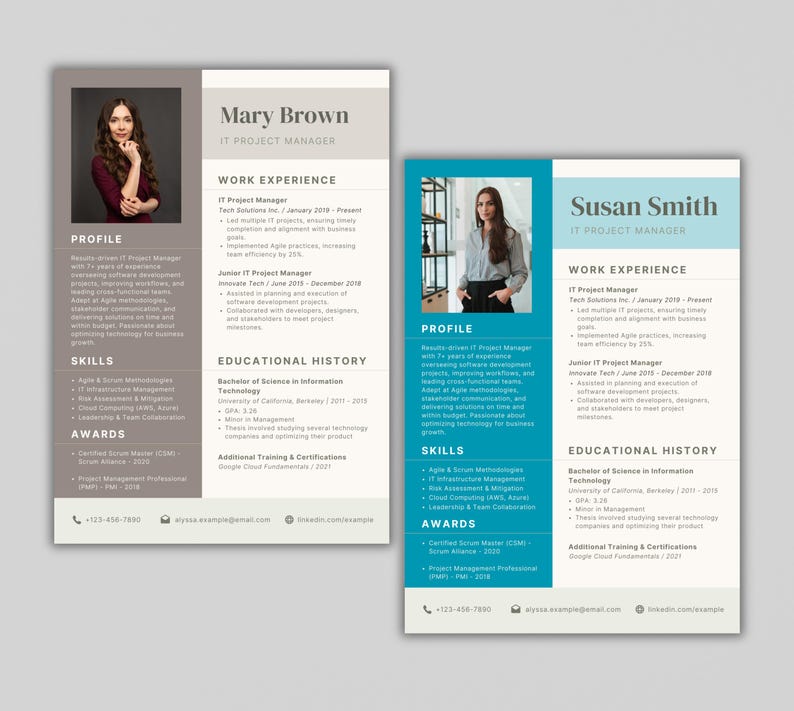 Minimalist Resume Template | Editable CV Template for Canva ...