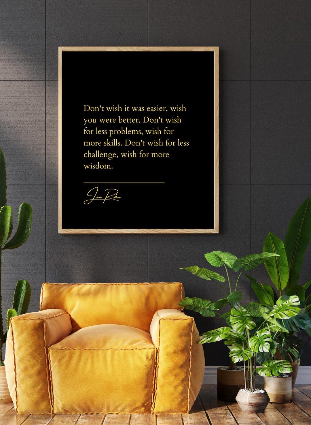 Jim Rohn Quote Don't Wish It Was Easier | Matte Poster Wall Art Print ...