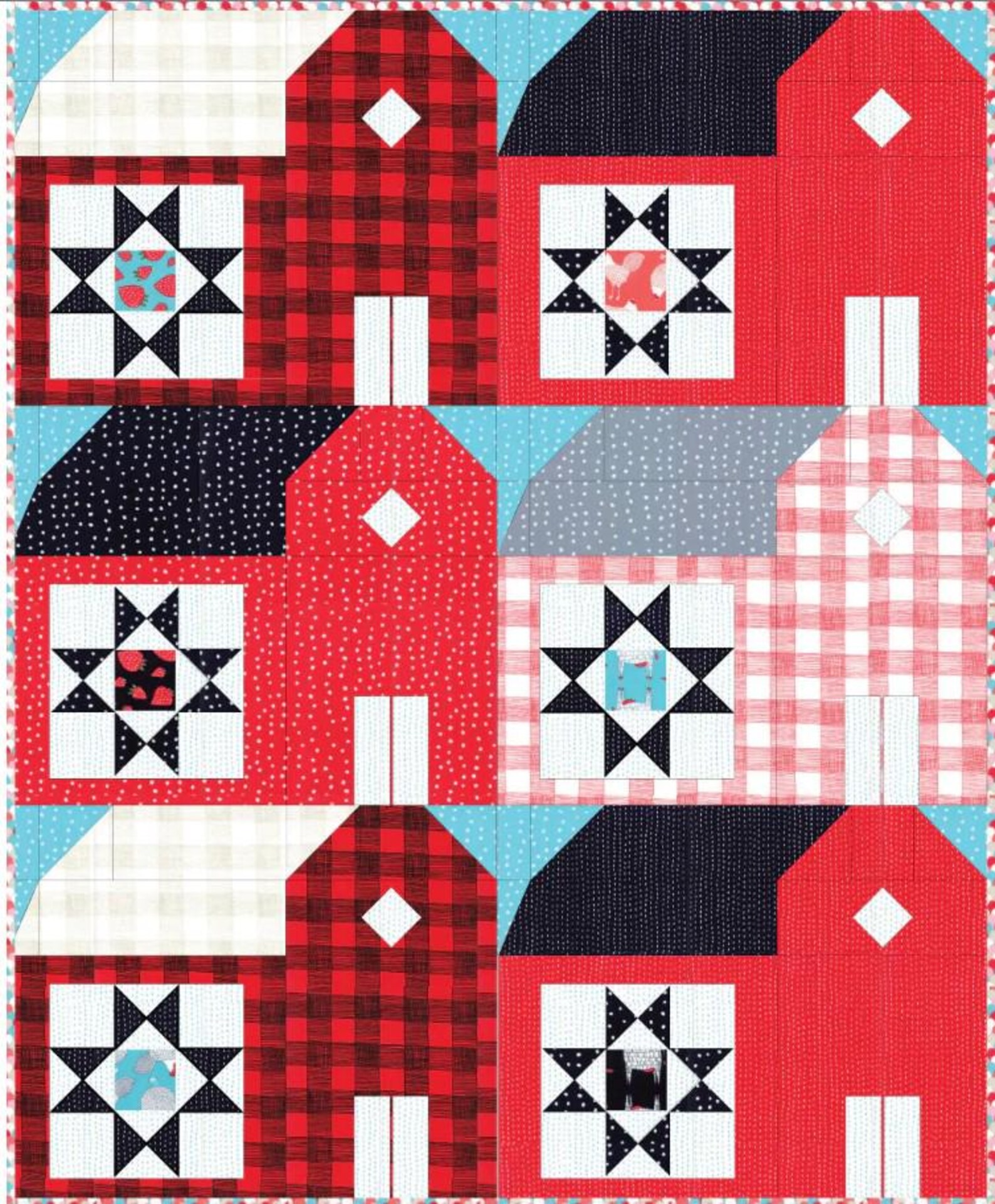 Barns and Rooster - 2 Quilting Patterns - Gingber's Red Barns & Mckenna ...