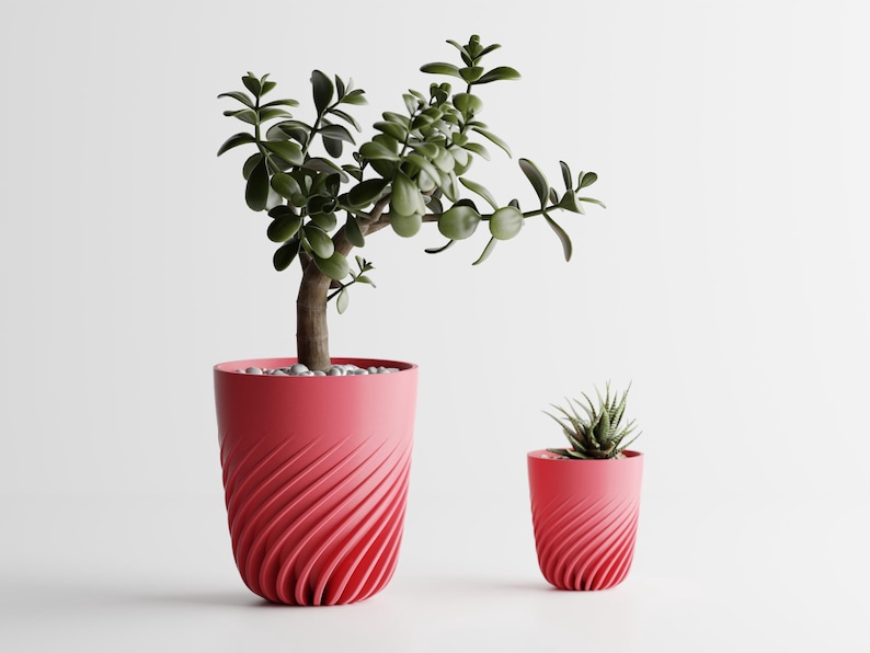 3D Printed Flame Pot Planter: Modern Textured Eco-friendly Decor - Etsy