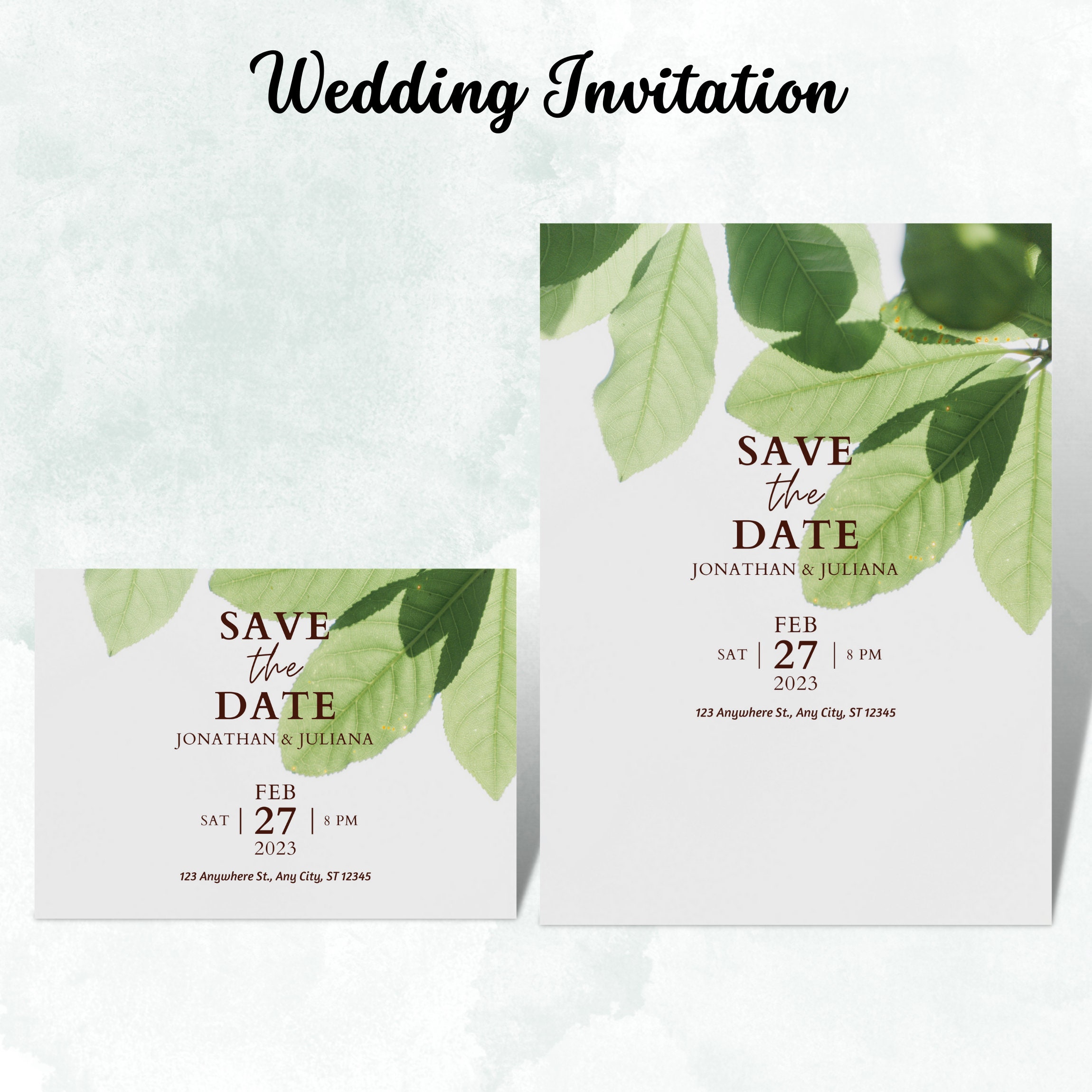 Greenery Wedding Invitation Template Wedding Invitations - Etsy