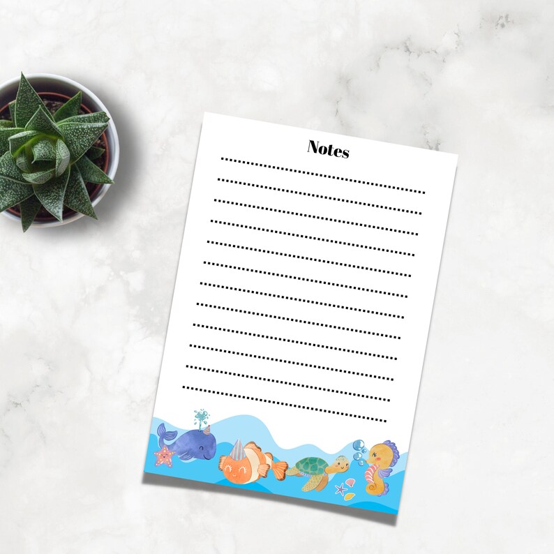 PRINTABLE Notes Fish Letter Writing Paper Letter Writing - Etsy