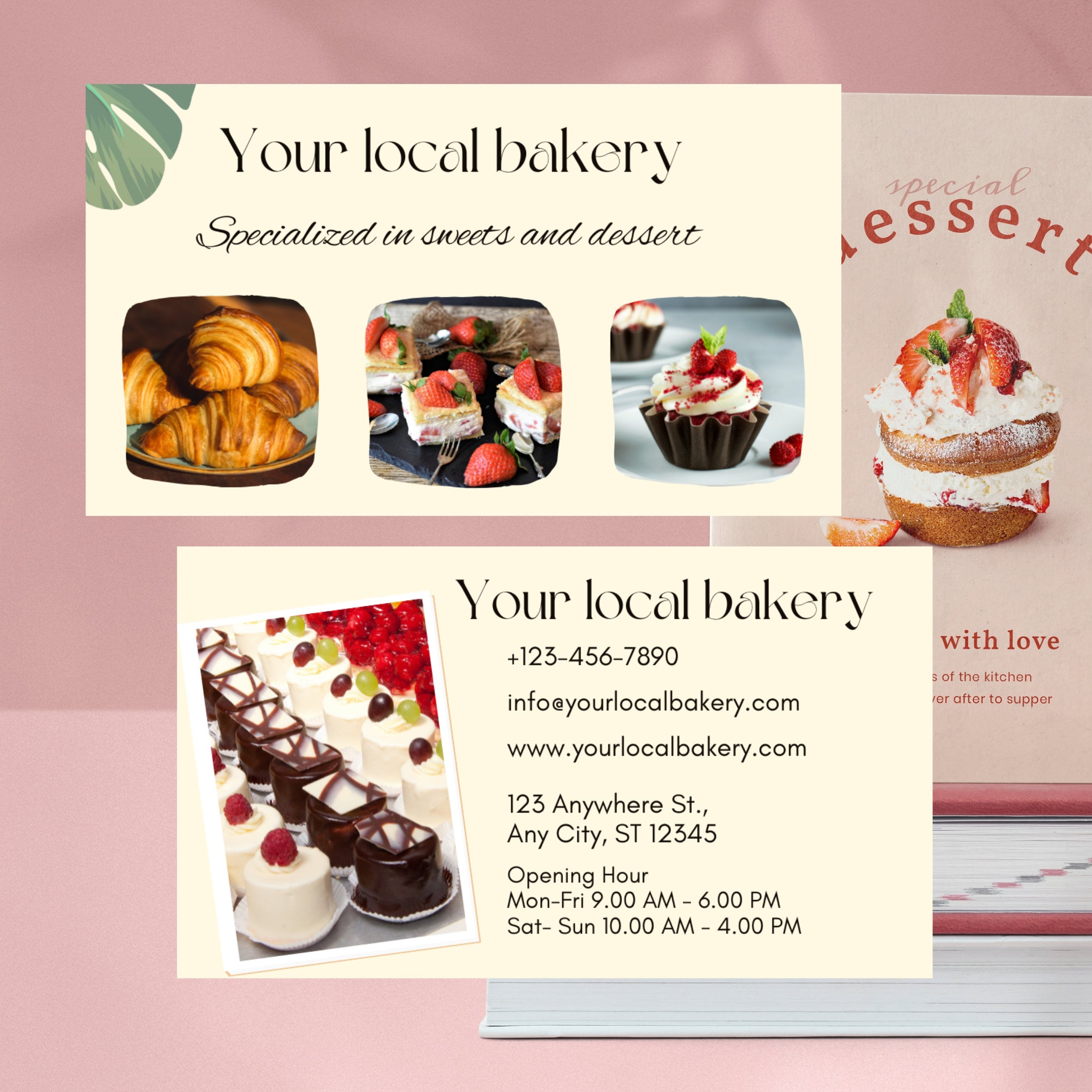 Bakery Business Card Template Minimalist Cake Printable Card - Etsy