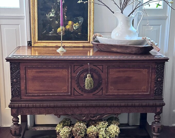 JACOBEAN STYLE Cedar Chest | Hope Chest | Blanket Chest | Storage Trunk ...