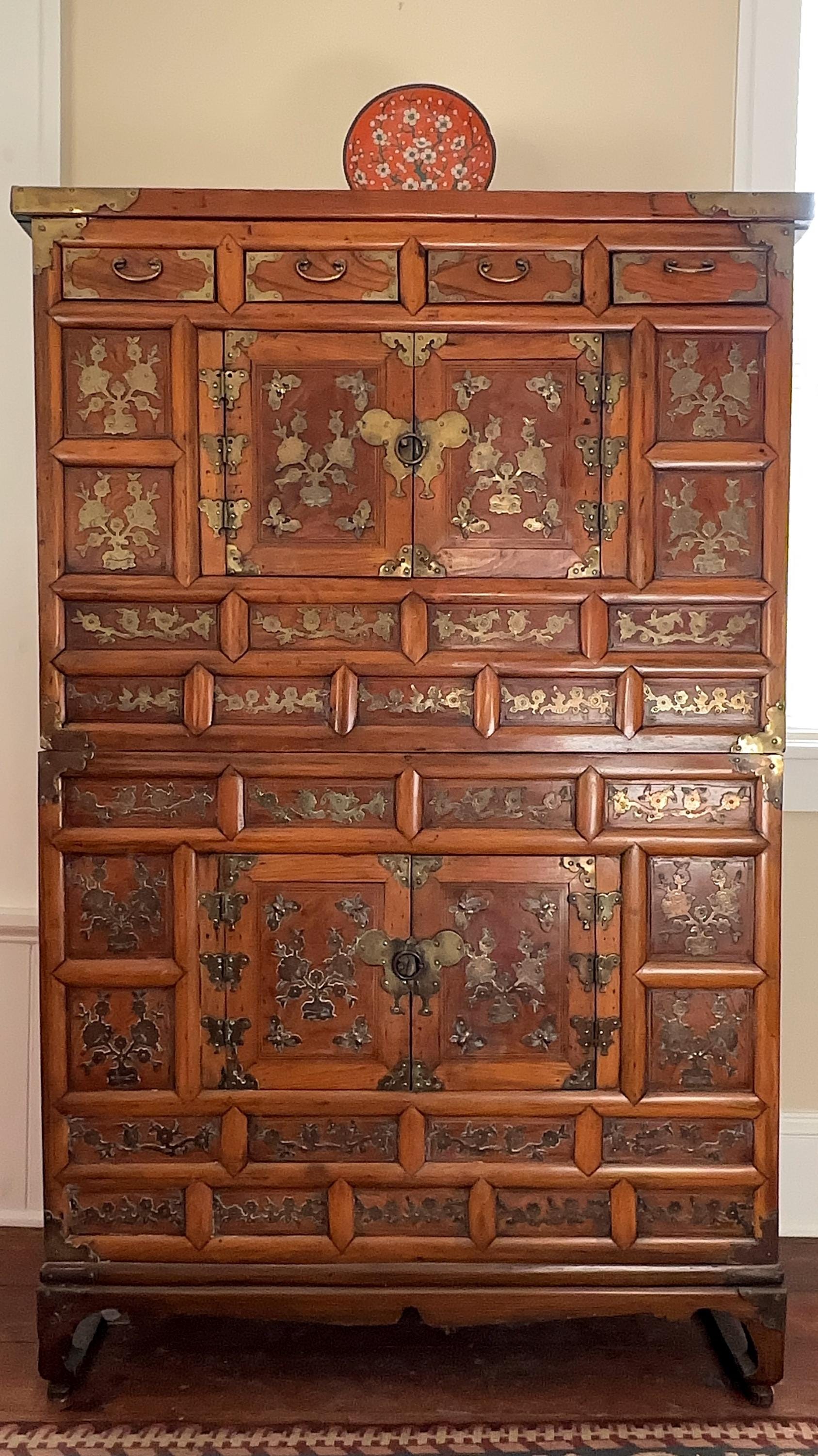 ANTIQUE KOREAN TANSU Wedding Chest | Antique Asian Cabinet | Asian ...