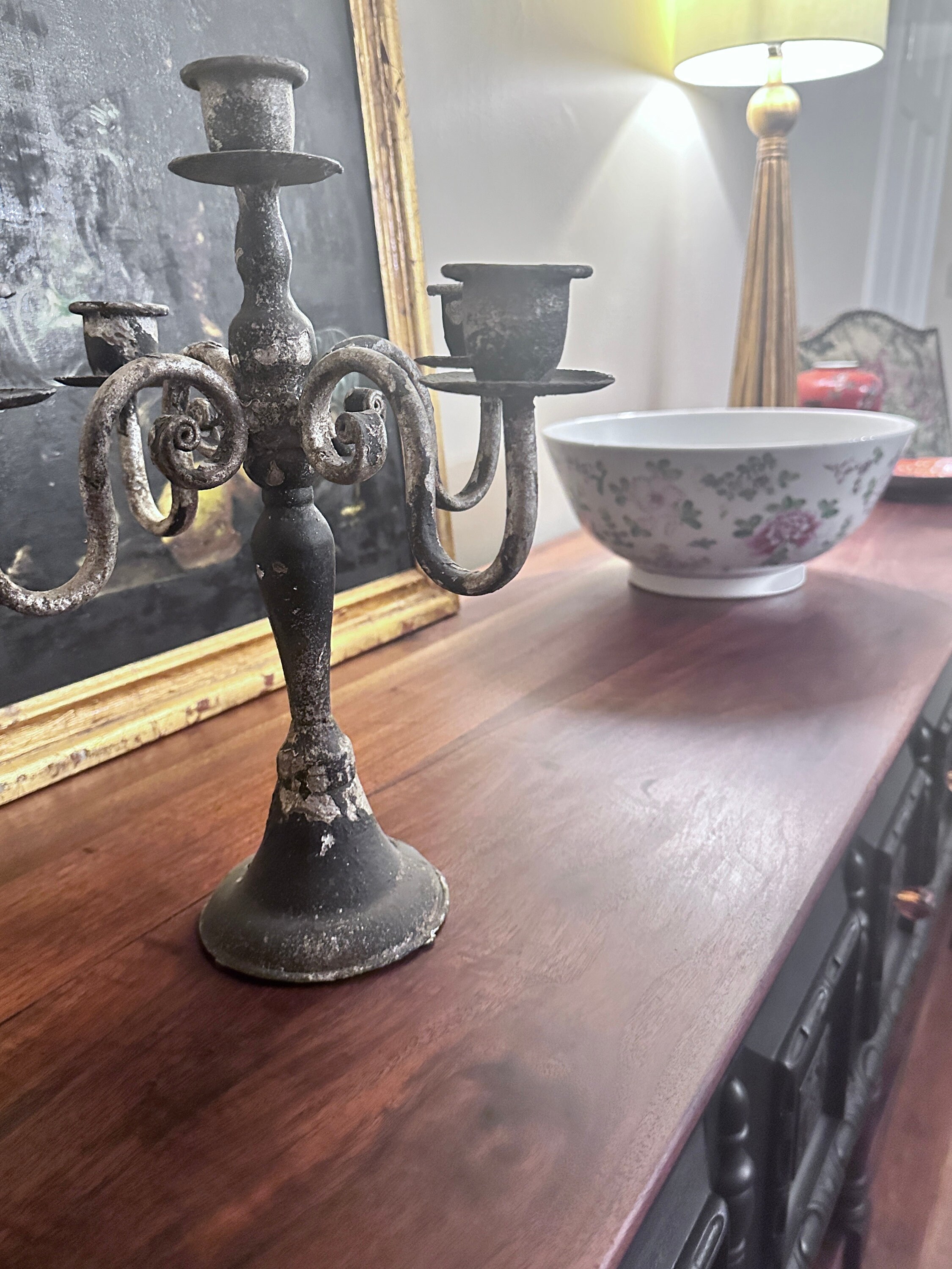 VINTAGE Jacobean Sideboard Jacobean Buffet Black Buffet Server Credenza ...