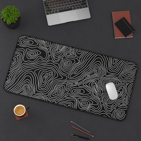 Black Topographic Mousepad - Etsy