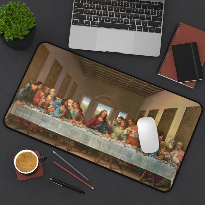 The Last Supper Leonardo Da Vinci Pixel Art Long Gaming Mousepad/desk ...