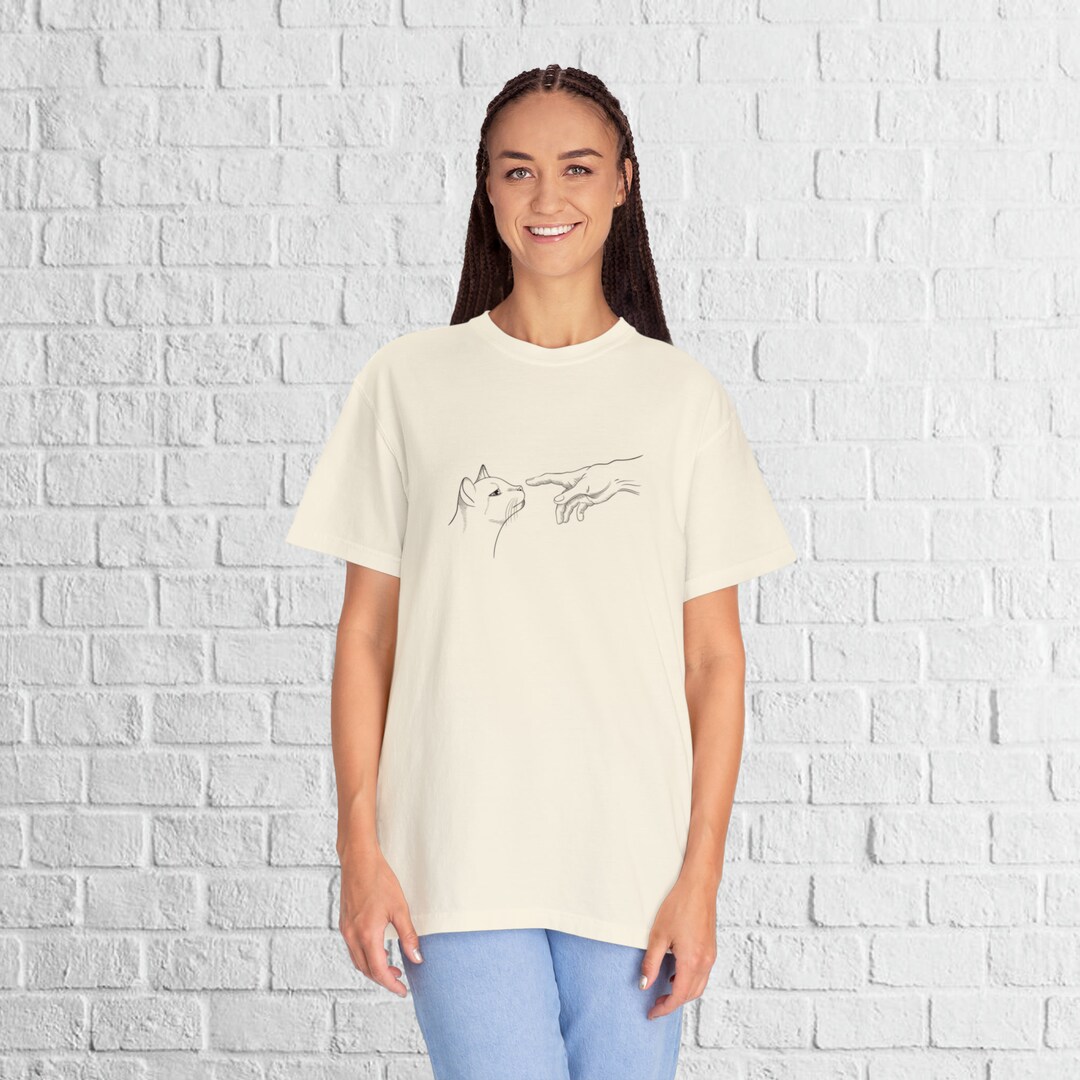 Creation of Adam and Cat Unisex Garment-dyed T-shirt - Etsy