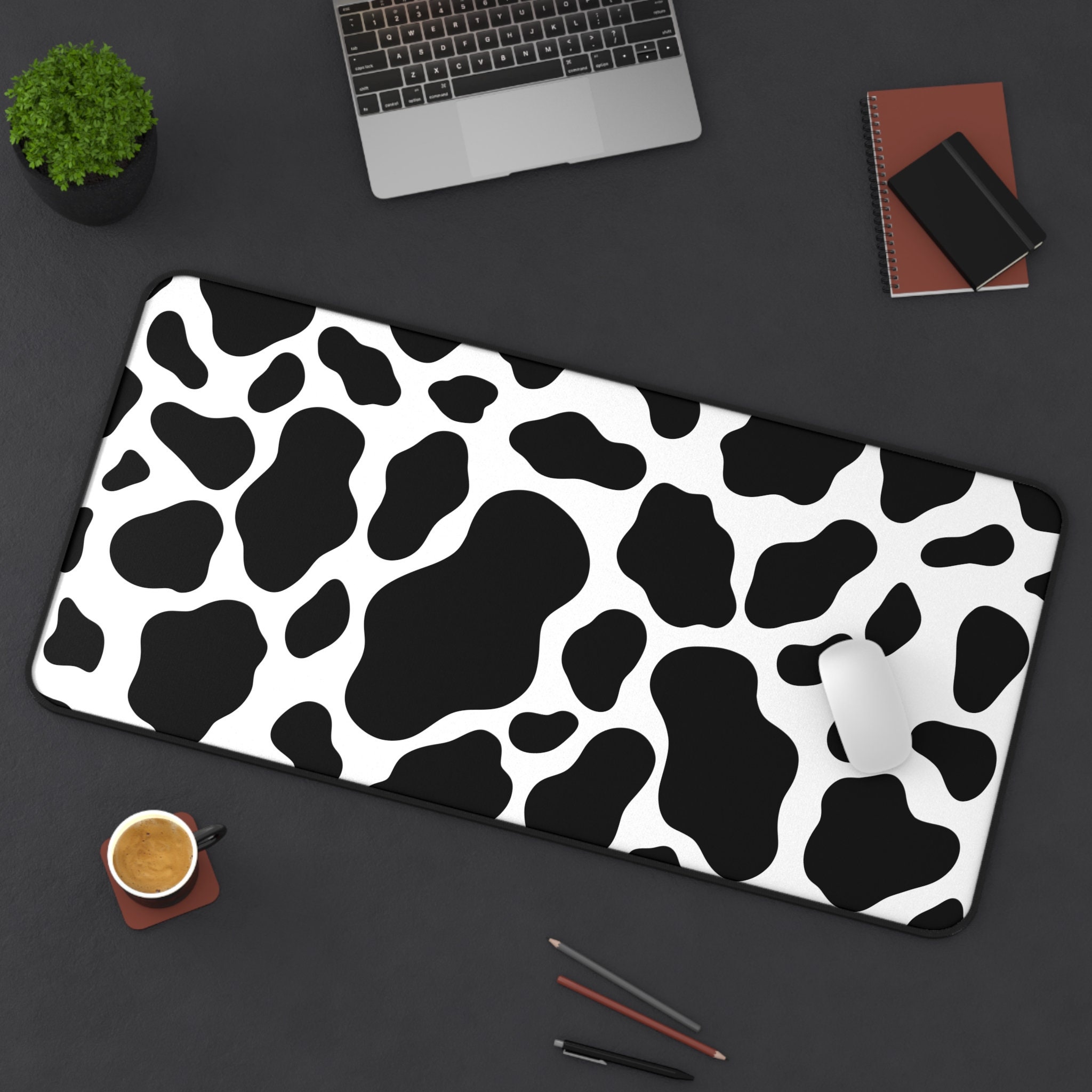 Cow Print Long Gaming Mousepad/desk Mat/play Mat - Etsy