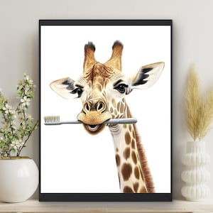 brush teeth giraffe