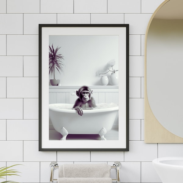 Monkey Tub Art - Etsy