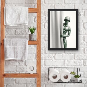 Green Army Men Bathroom Wall Art, Soldier Peeking Out of Shower Curtain ...