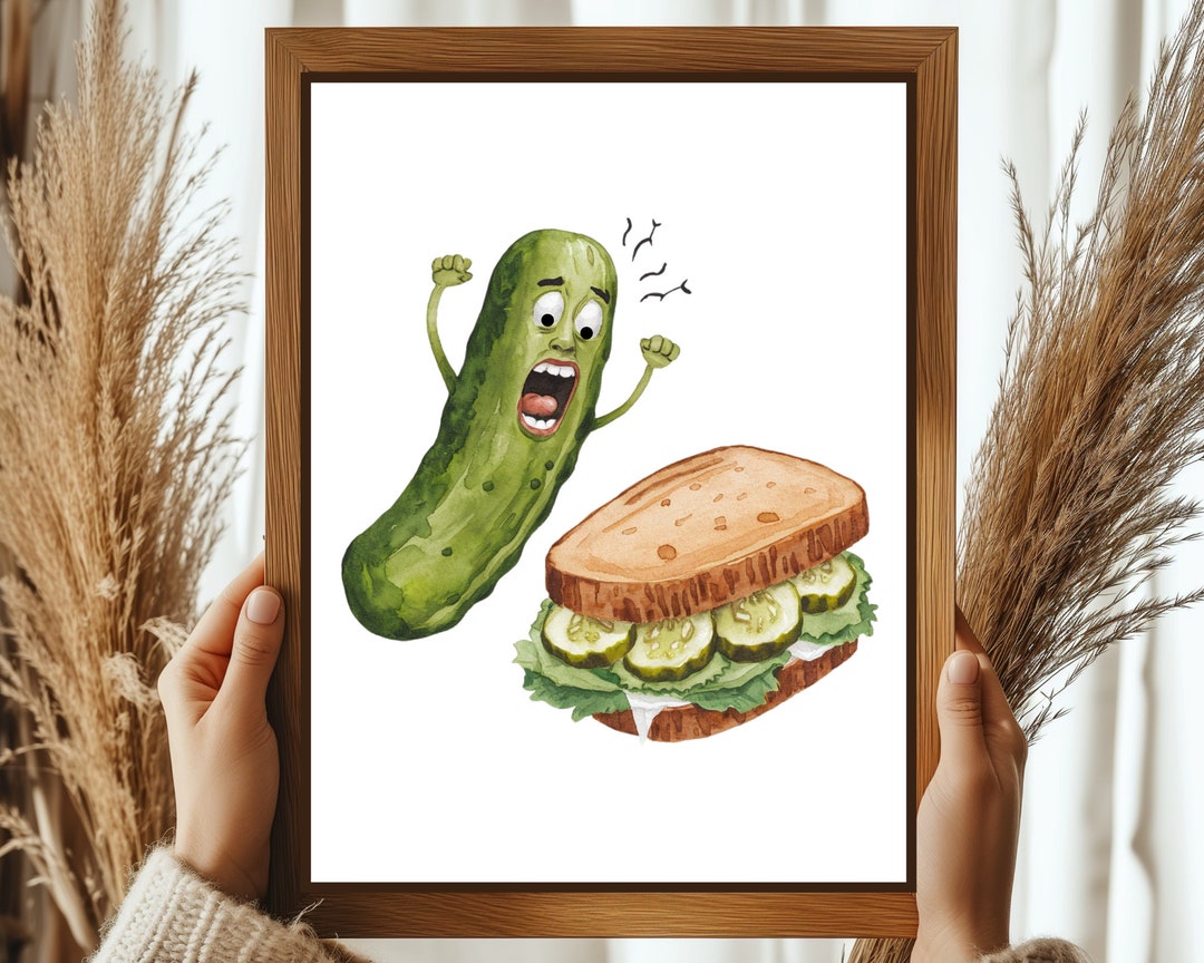 Irate Pickle Wall Art, Printable Kitchen Décor, Pissed off Pickle Print ...
