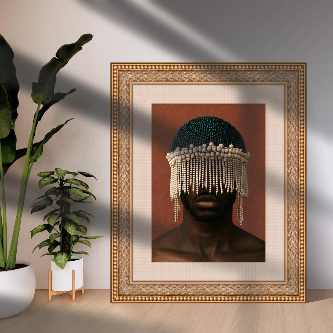 Beaded Headpiece Wall Art, Digital Download, Printable Male Fashion ...