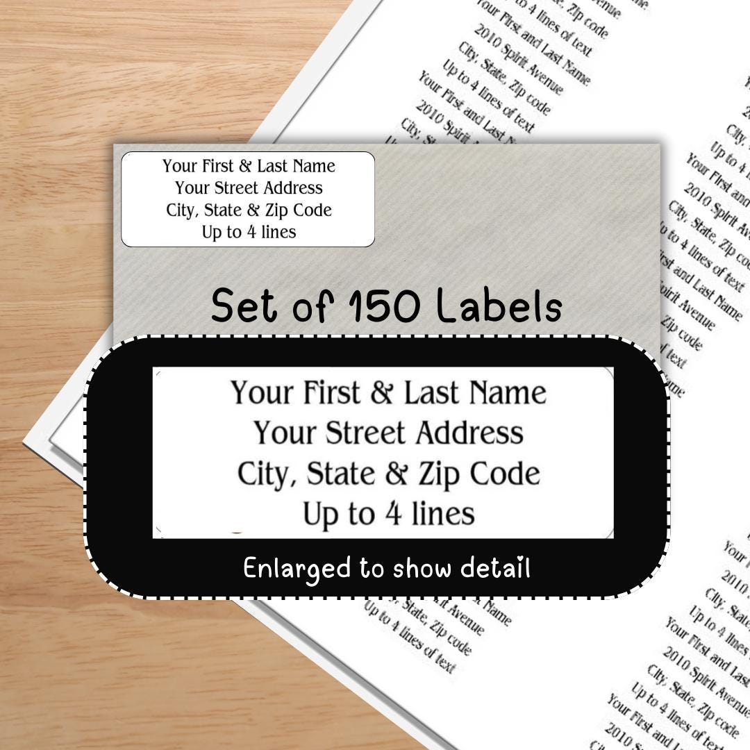 Personalized Return Address Labels: Custom Plain Text, Self-adhesive ...