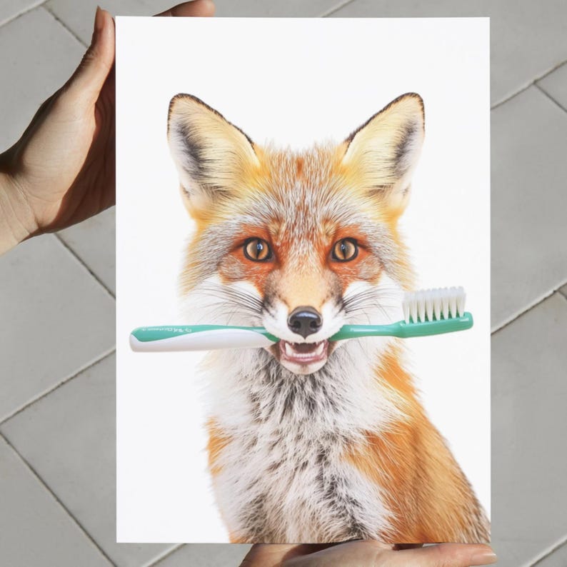 Red Fox Print, Bathroom Wall Art, Fox Bathroom Art Print Kids Bathroom ...