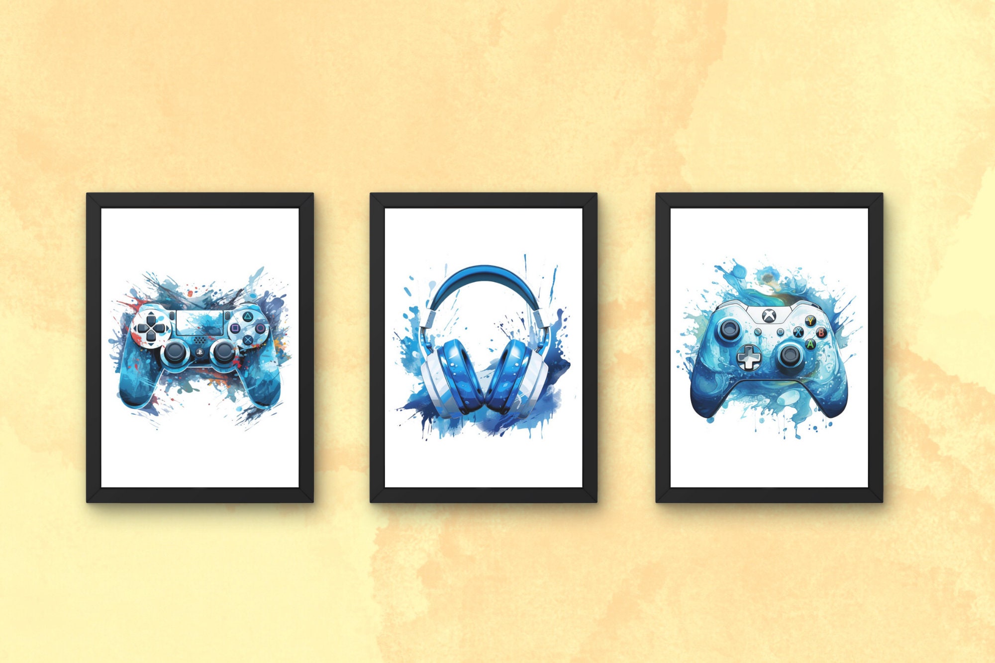 Gaming Prints, Gaming Poster, Gaming Wall Art Set of 3, Gaming Room ...