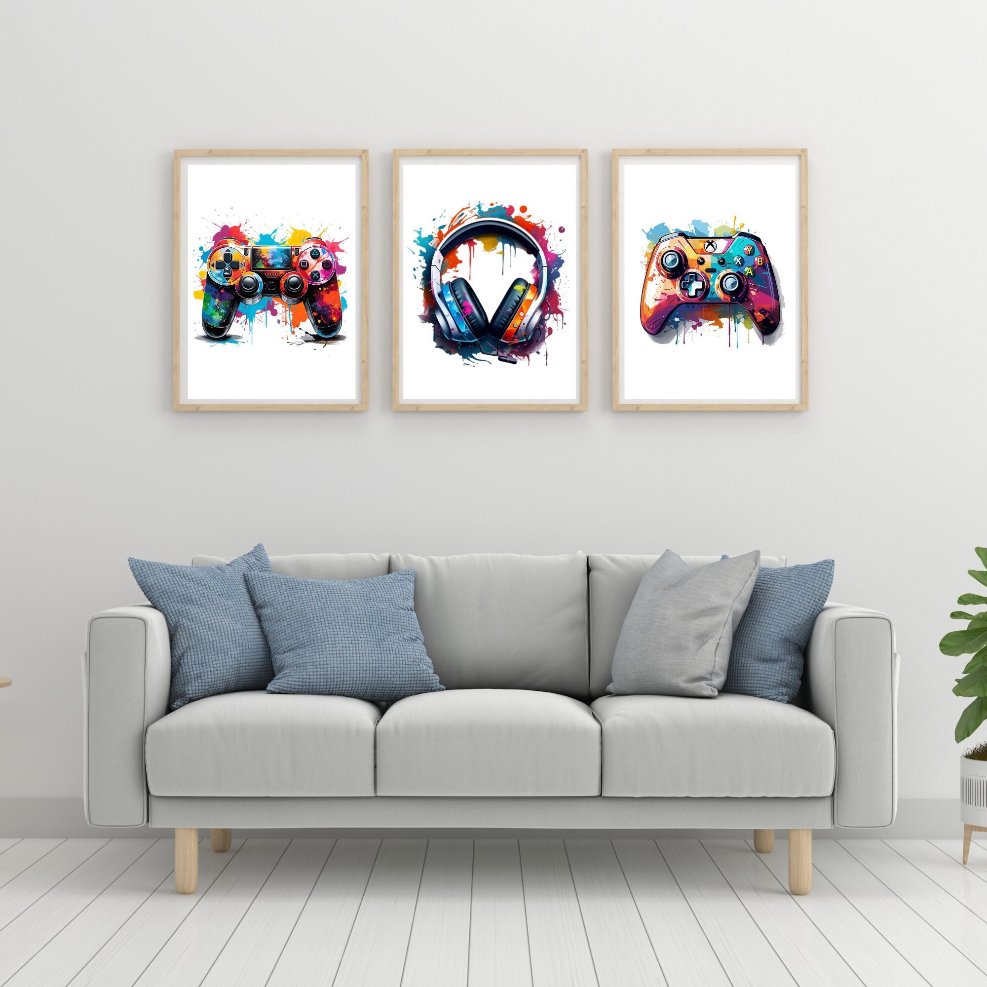 Gaming Prints, Gaming Poster, Gaming Wall Art Set of 3, Gaming Room ...