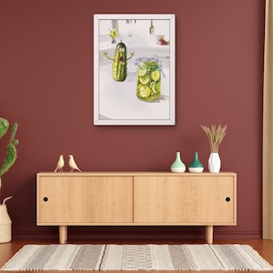 Pickle Wall Art, Printable Kitchen Décor, Whimsical Funny Pickle Print ...