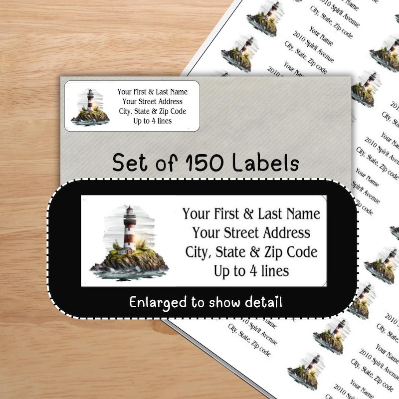 Lighthouse Address Label - Etsy