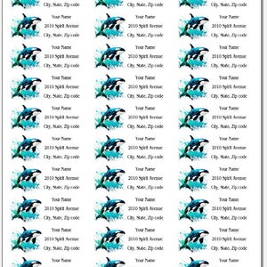 Killer Whale Orca Address Labels, Return Mailing Labels, Orca Stickers ...