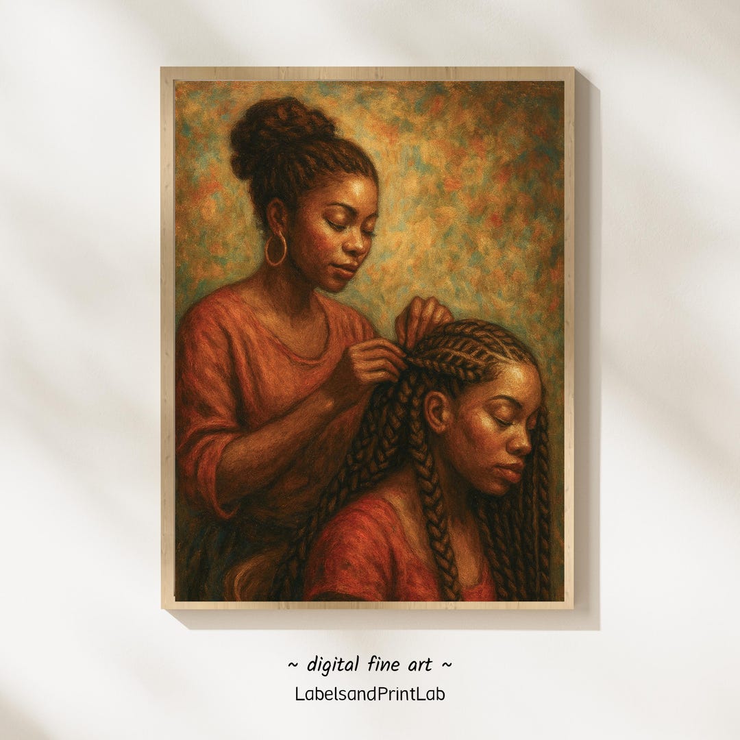 Hair Braiding Wall Art, Digital Download, Printable Braids Fashion ...