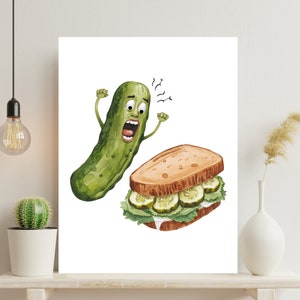 Irate Pickle Wall Art, Printable Kitchen Décor, Pissed off Pickle Print ...