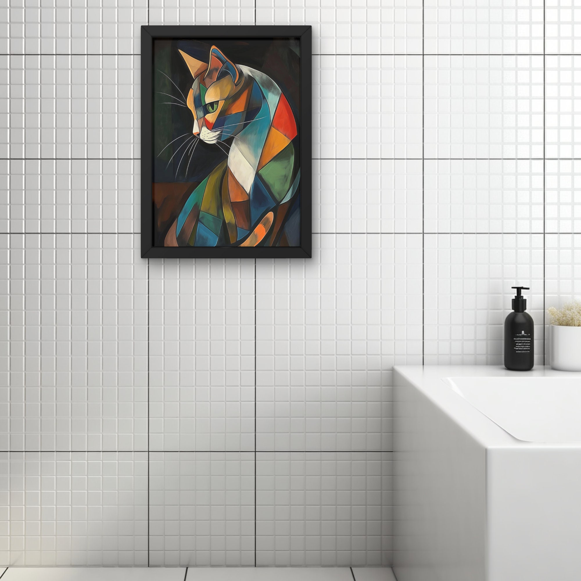 Cat Picasso Style Abstract Art Cat Wall Art Inspired by Picasso Wall ...