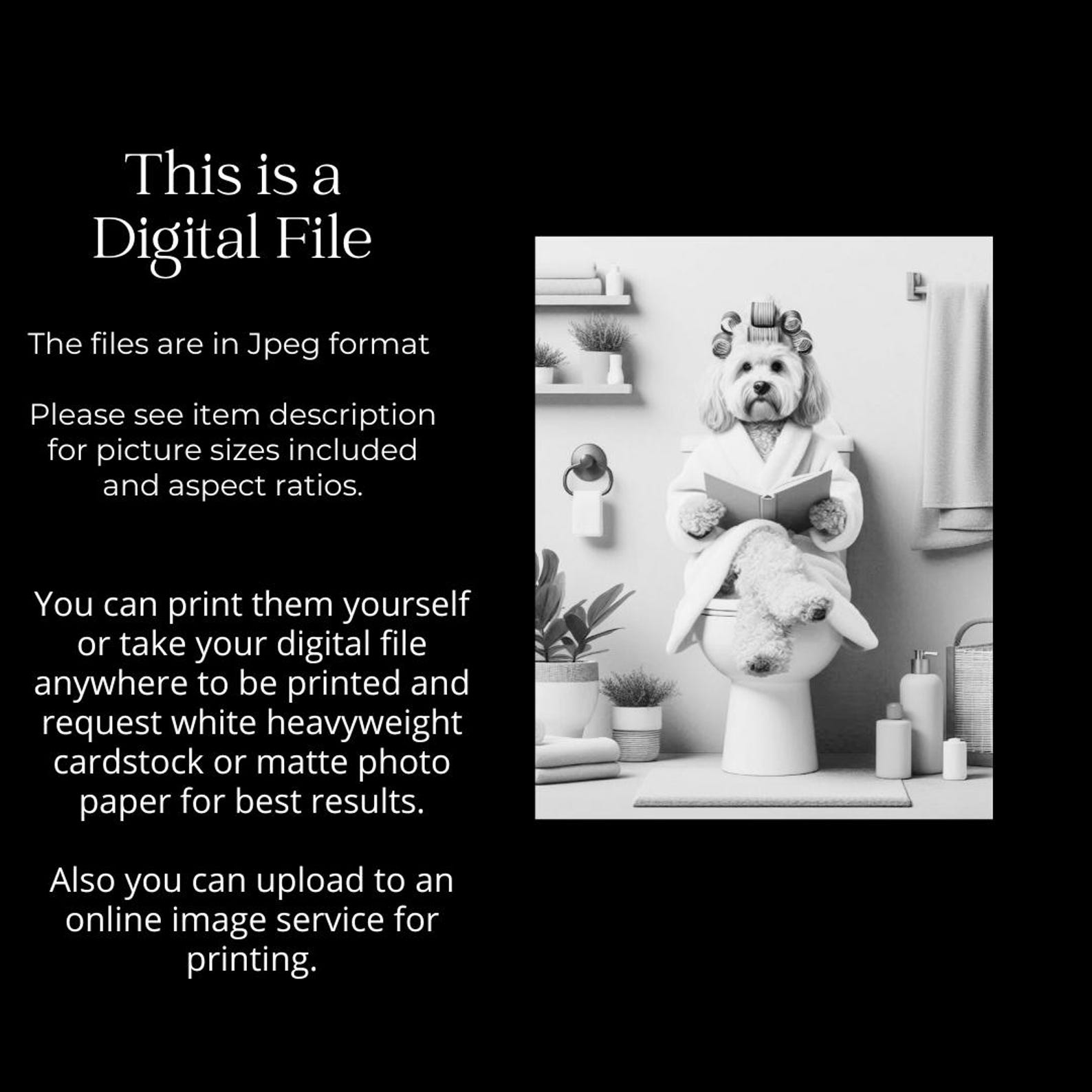 Cockapoo Dog Bathroom Art: Funny Toilet Humor Print (digital Download ...