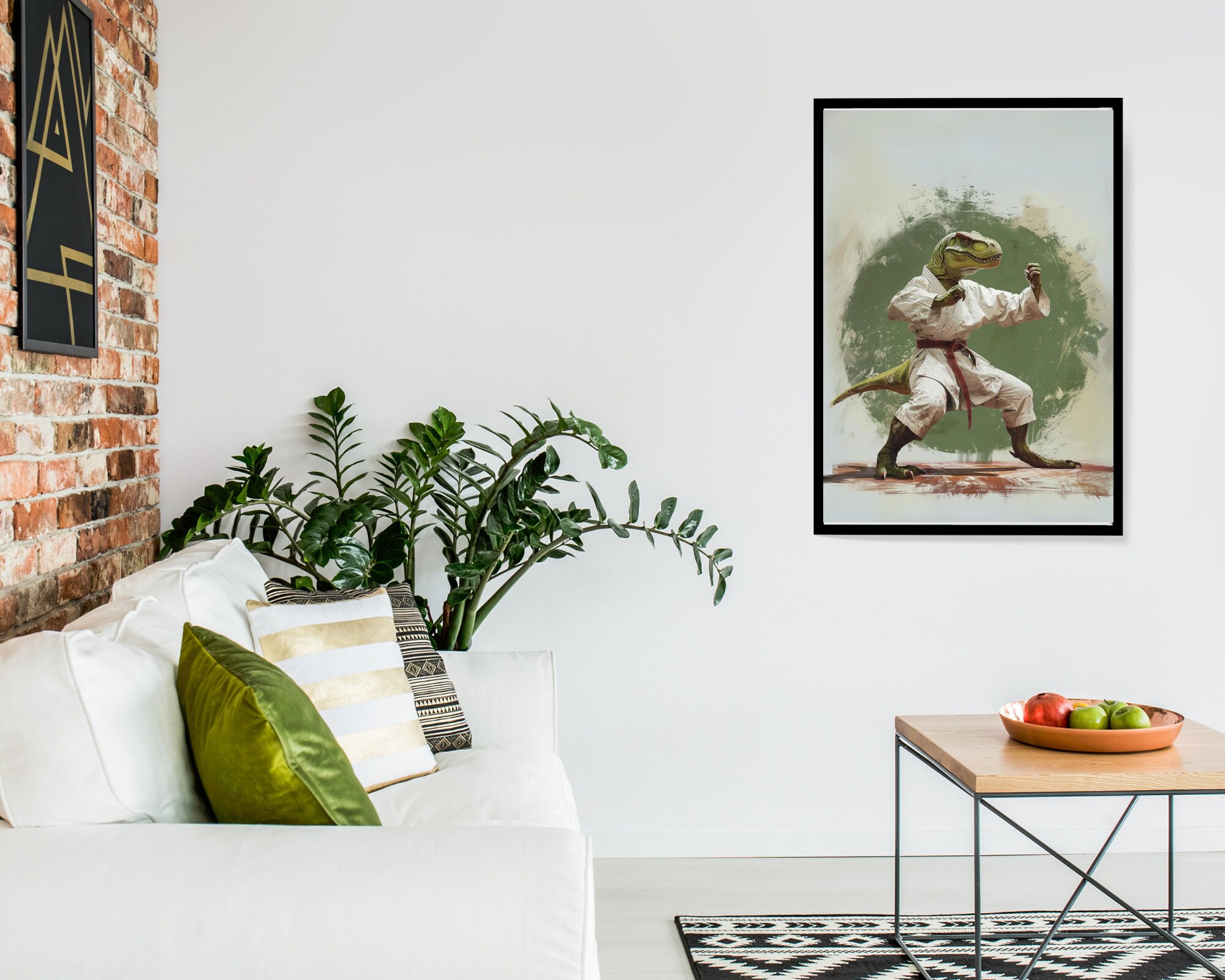 Karate Wall Art T-rex Dinosaur Wall Decor Martial Arts Print Dinosaur ...