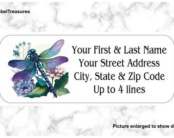 Dragonfly Address Labels Personalized Dragonfly Return - Etsy