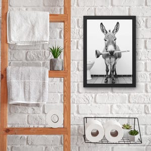 Donkey Mule Bathroom Wall Art | Donkey With Plunger | Donkey Lovers ...