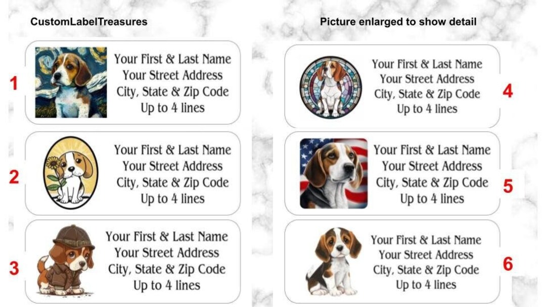 Personalized Beagle Address Labels: Puppy Dog Mailing Stickers - Etsy