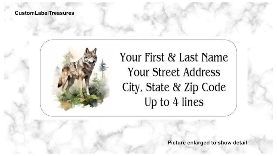Wolf Return Address Labels, Woodland Animal, Mailing Stickers ...