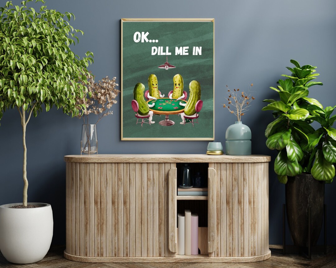 Pickle Poker Game Wall Art, Printable Décor, Pickle Print, Office Wall ...