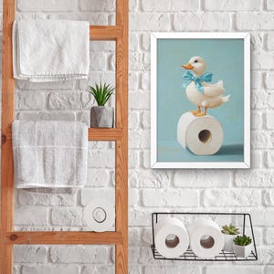 Duck Duckling Bathroom Wall Art, Bird Lovers Gift, Toilet Paper ...