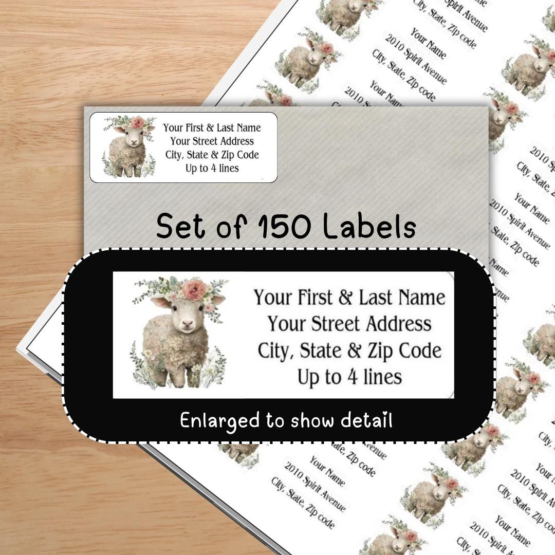 Sheep Personalized Address Labels, Farmhouse Country Return Mailing ...