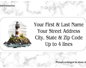Beach Scene Watercolor Return Address Labels Personalized - Etsy