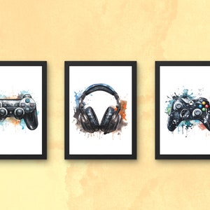 Gaming Prints, Gaming Poster, Gaming Wall Art Set of 3, Gaming Room ...