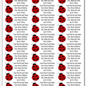 Ladybug Address Labels, Green Thumb Gardening, Return Mailing Stickers ...