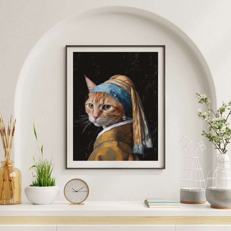 Girl With A Pearl Earring Johannes Vermeer Parody Wall Art Digital ...