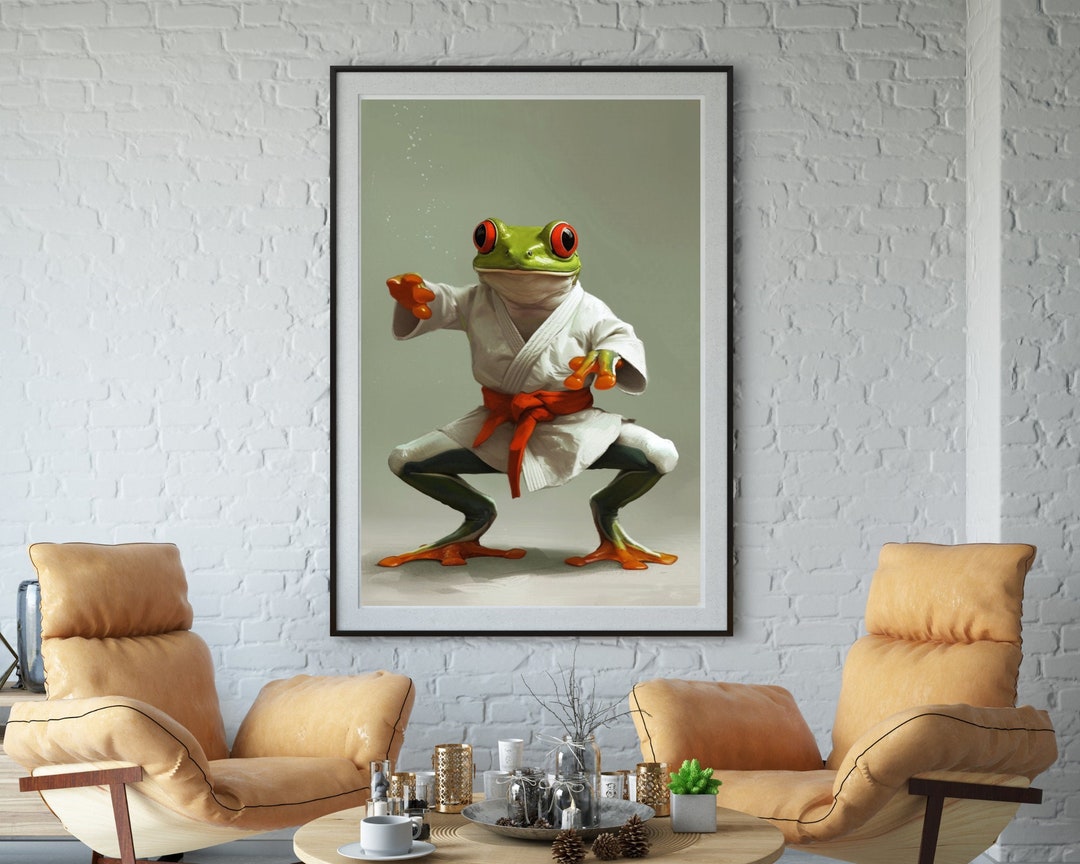 Karate Wall Art Frog Wall Decor Martial Arts Print Frog Poster ...