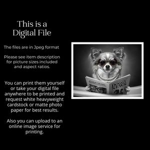 Prissy Chihuahua Dog in Tub Printable Wall Art, Dog Taking a Bath ...