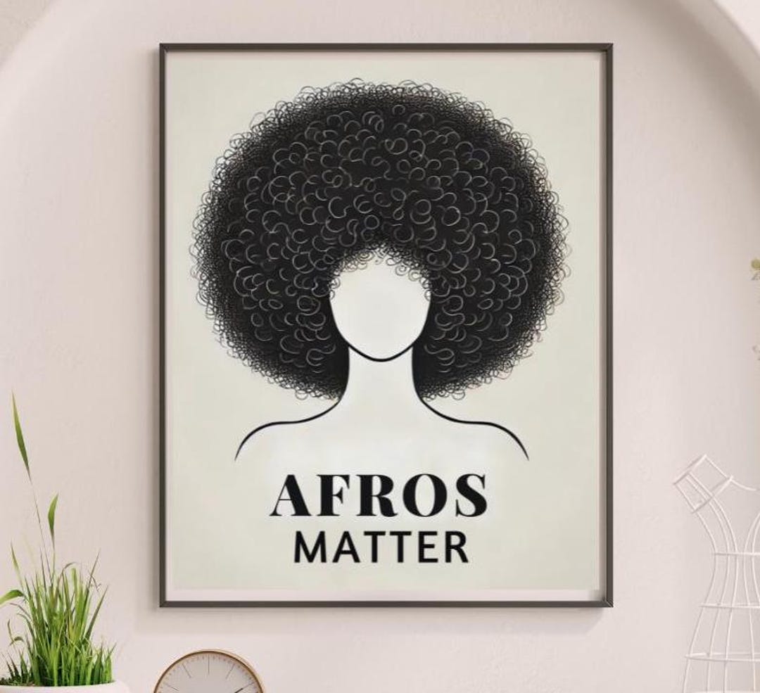 Afros Matter Hair Wall Art, African American Culture Ethnic Print ...