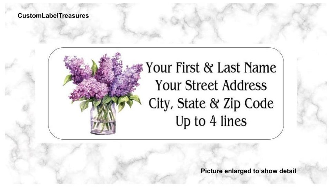 Set of 150 Lilac Flowers Vase Stem Purple Lilacs Return Mailing Address ...