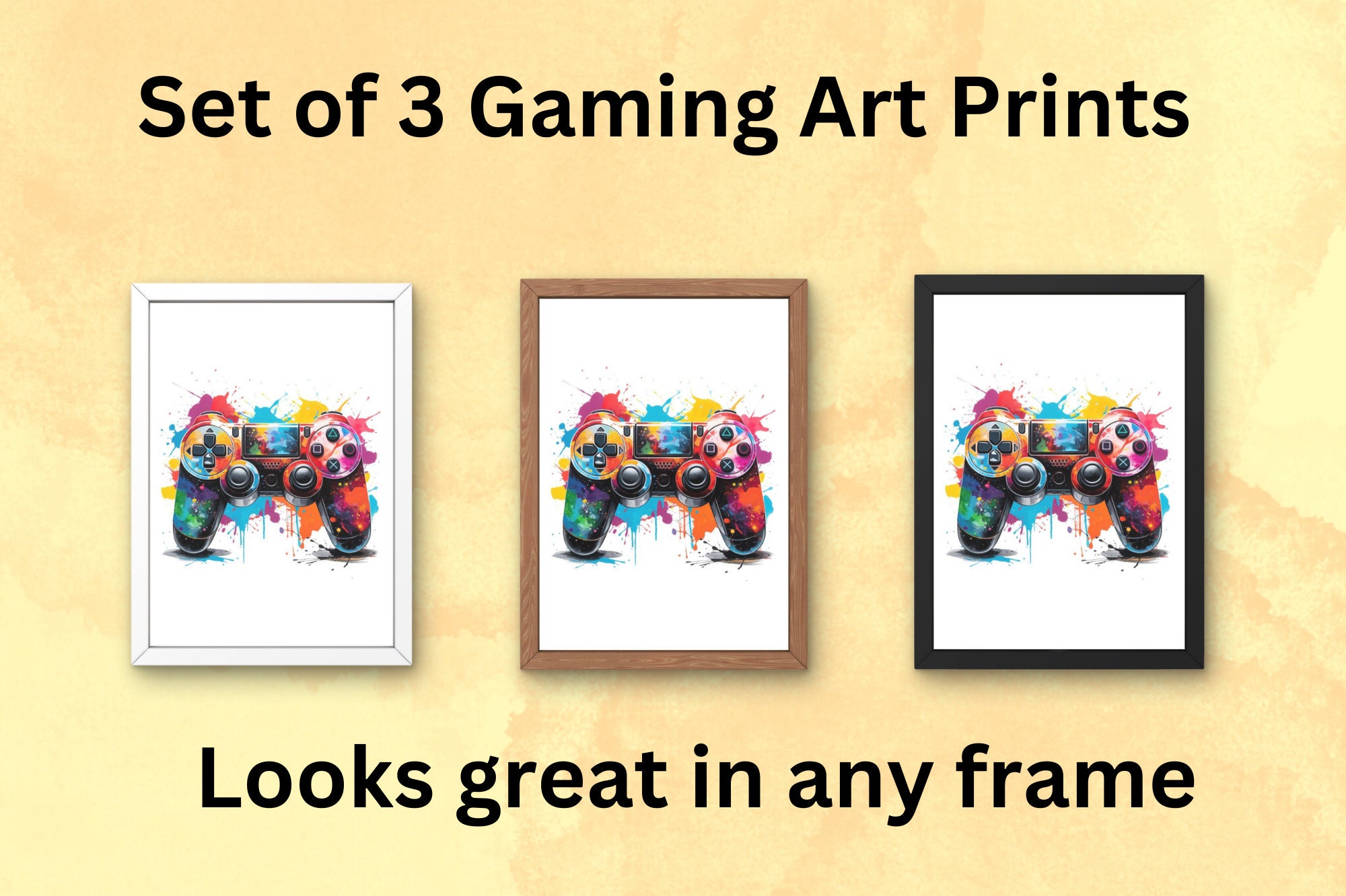 Gaming Prints, Gaming Poster, Gaming Wall Art Set of 3, Gaming Room ...