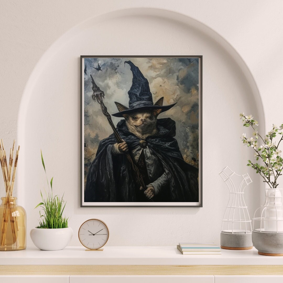 Gothic Bat Wall Art, Victorian Wizard Bat Artwork, Dark Academia Décor ...